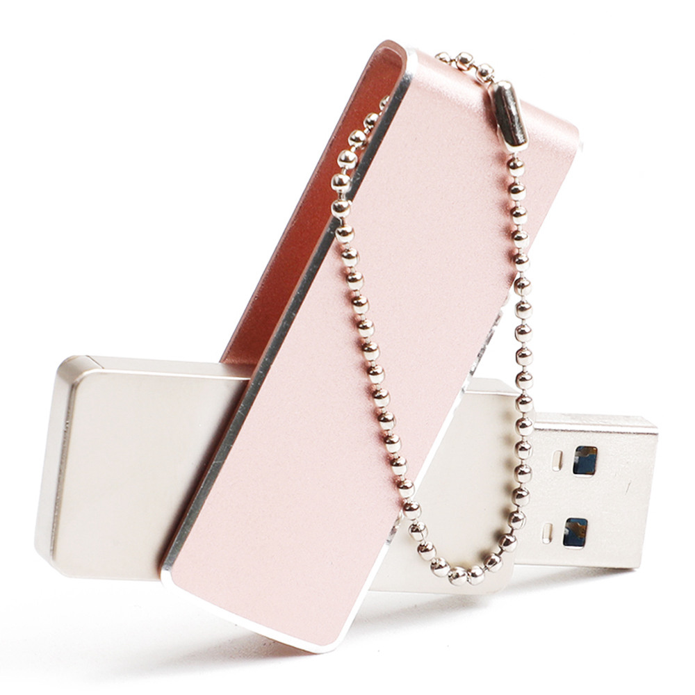 CW10411 128GB USB Flash Drive Metal Block Rotation Pink