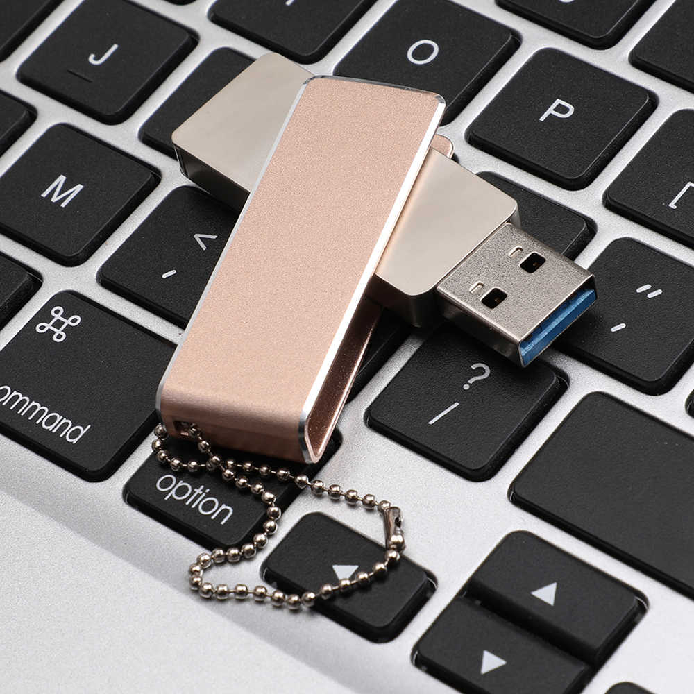 CW10411 128GB USB Flash Drive Metal Block Rotation Pink