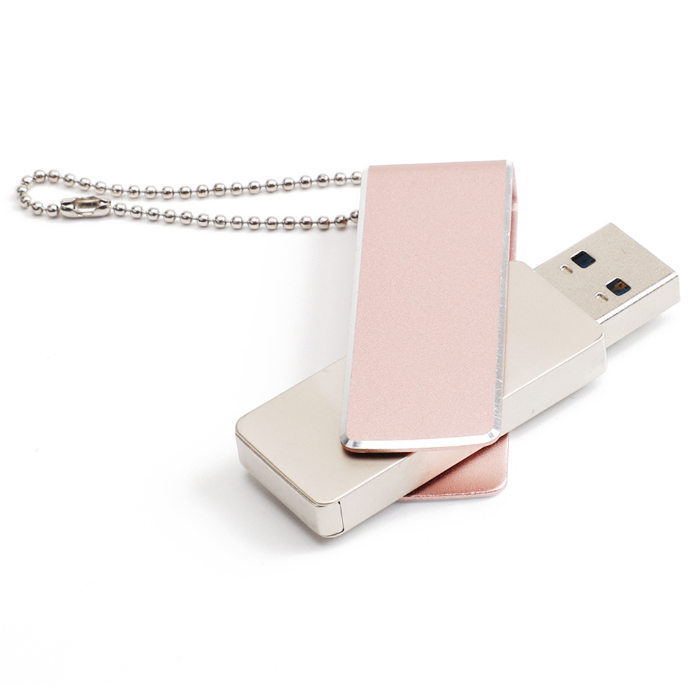CW10411 64GB USB Flash Drive Metal Block Rotation Pink