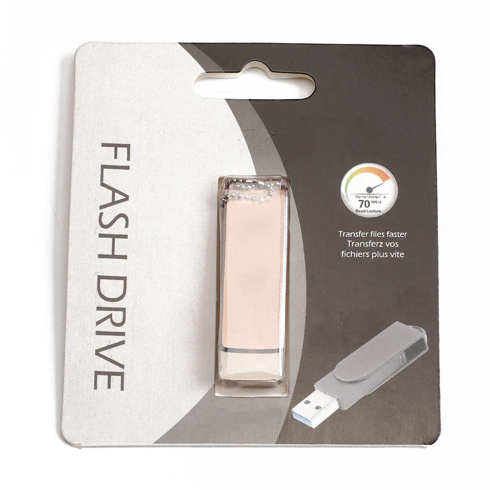 CW10411 64GB USB Flash Drive Metal Block Rotation Pink