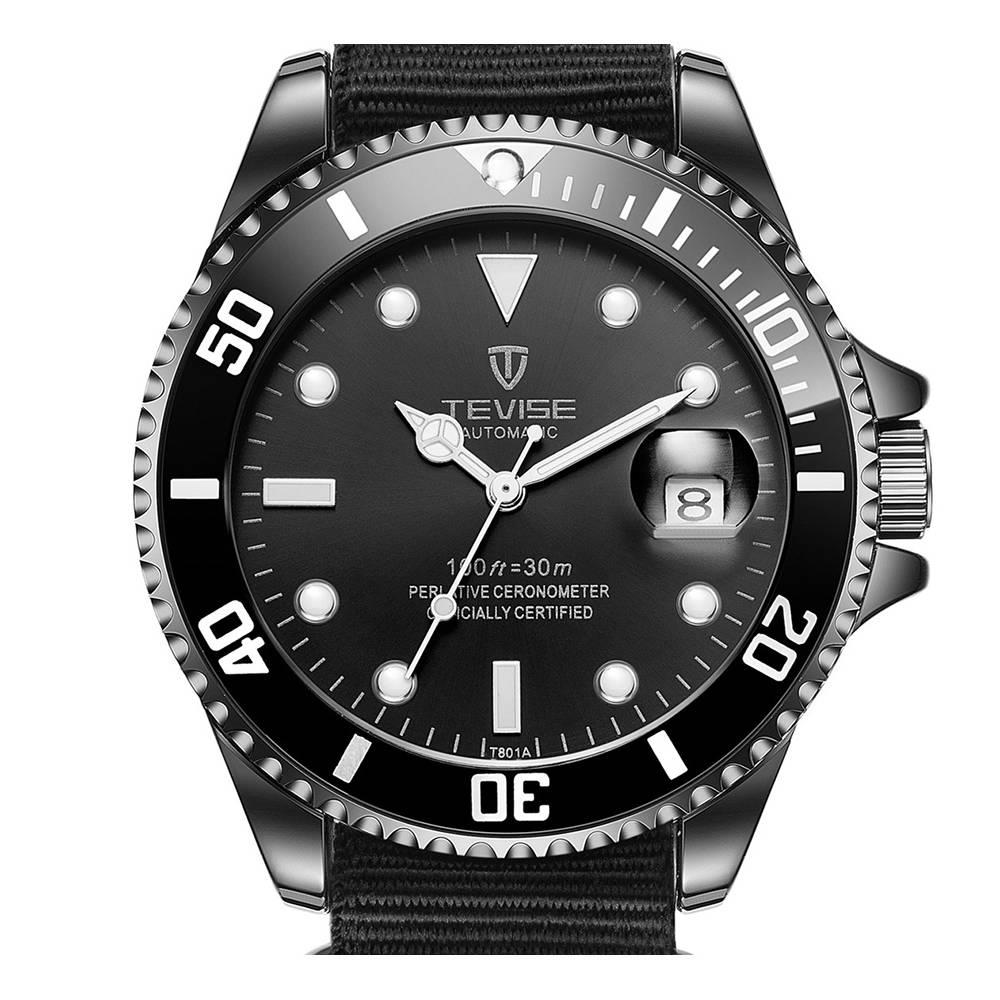 TEVISE T801A Men Mechanical Watch Black