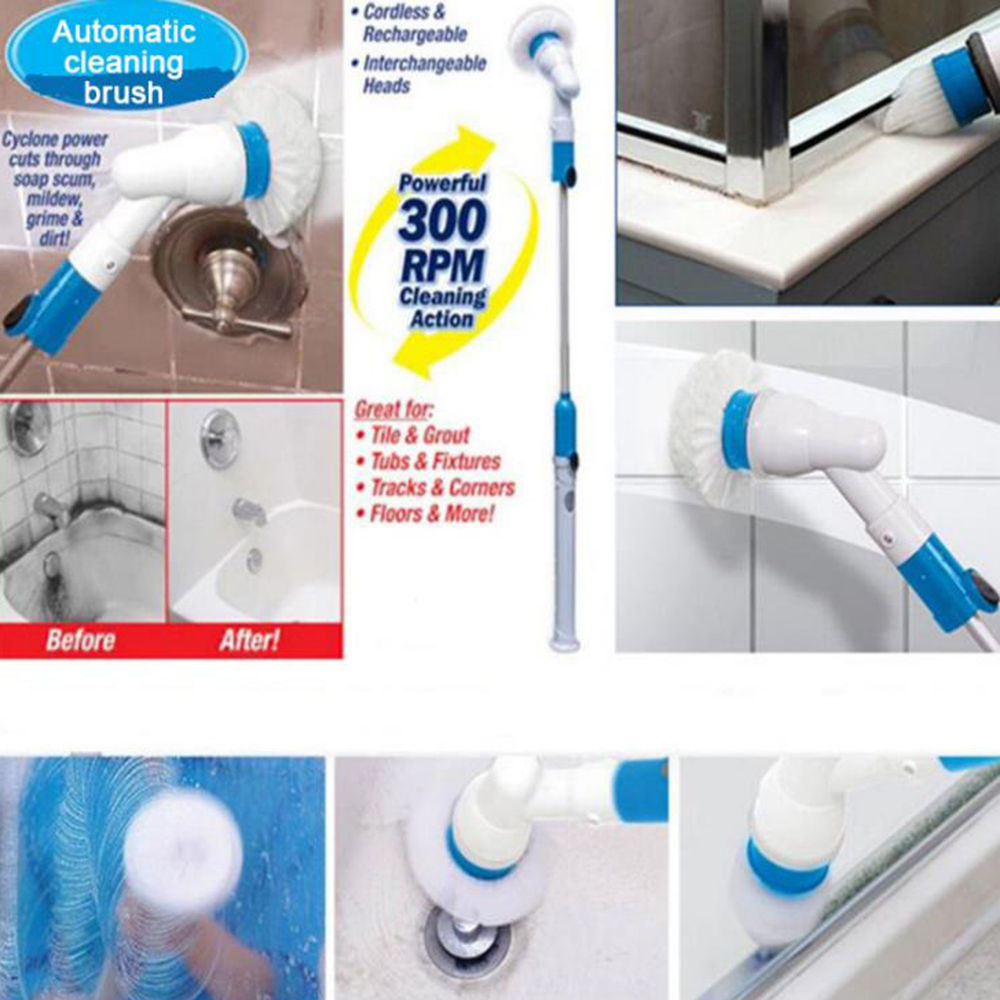 Electric Spin Scrubber Automatic Cleaning Brush UK Plug