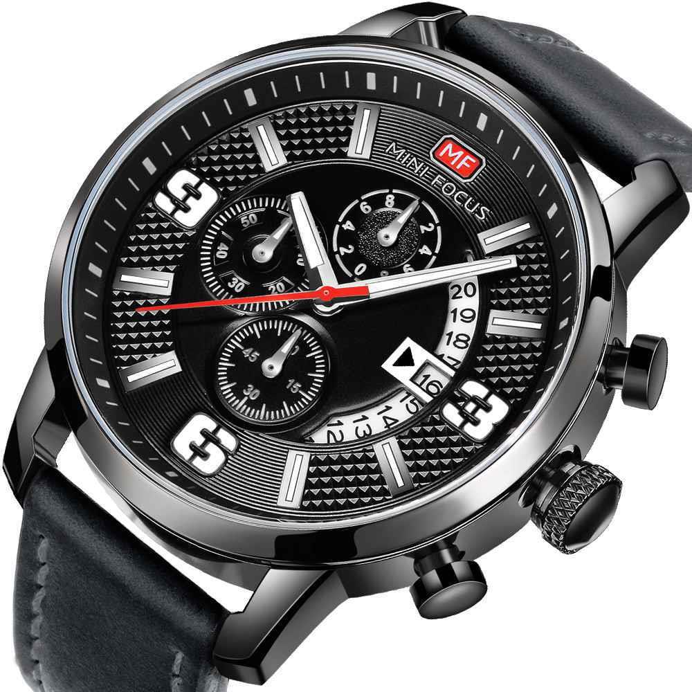 MINI FOCUS MF0025G Men Quartz Watch Black Gray