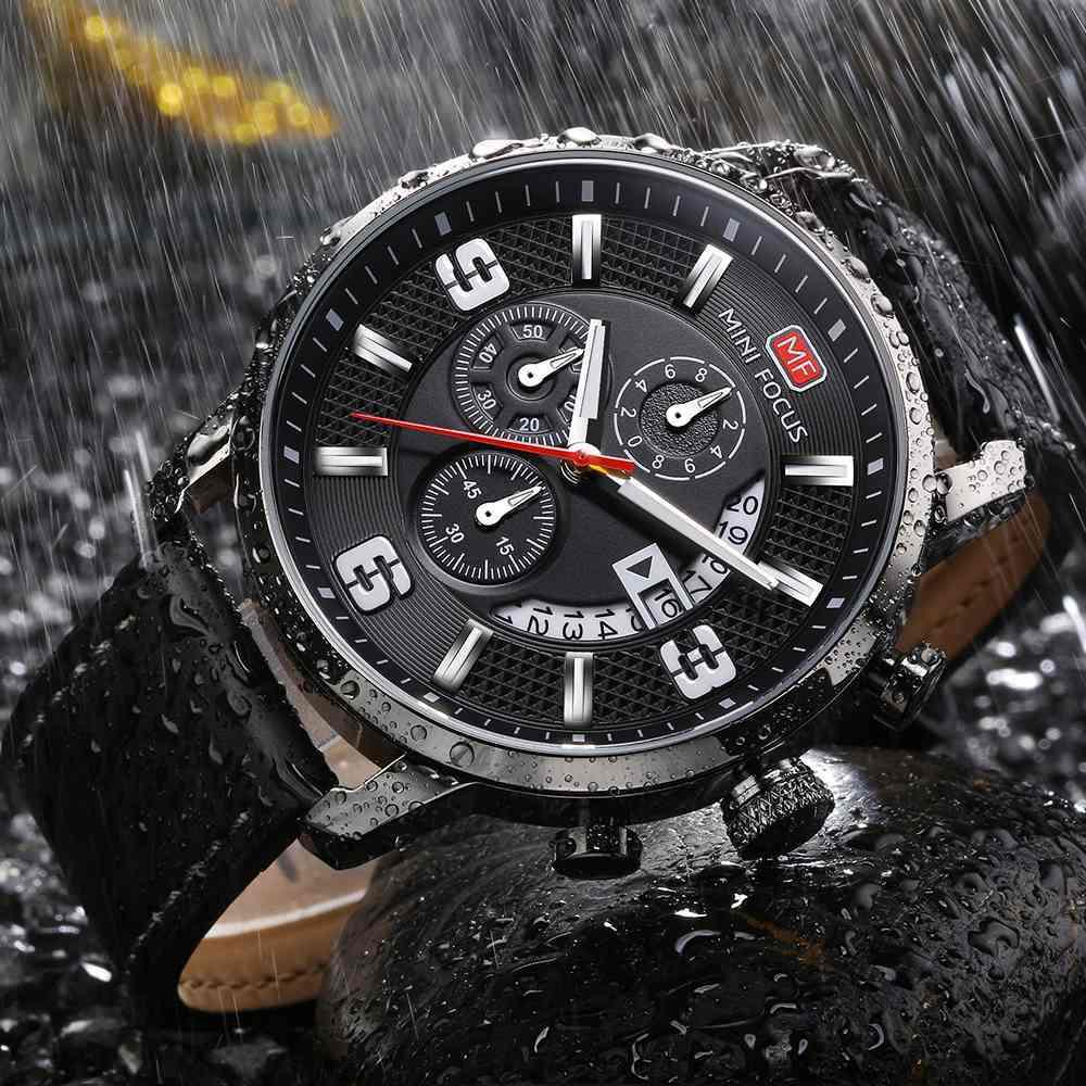 MINI FOCUS MF0025G Men Quartz Watch Black Gray