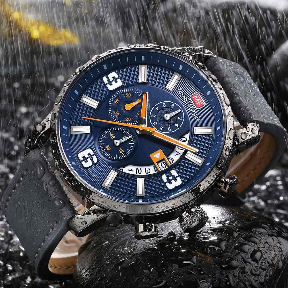 MINI FOCUS MF0025G Men Quartz Watch Blue Gray