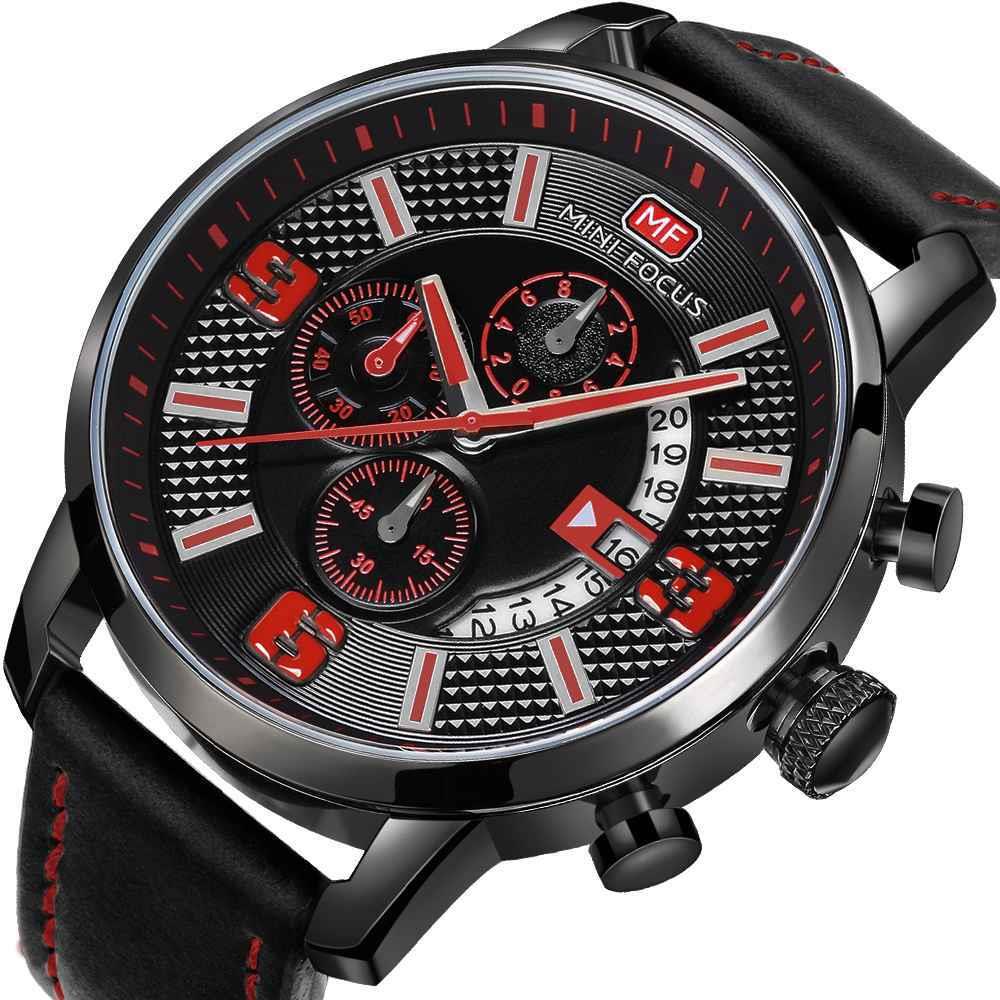 MINI FOCUS MF0025G Men Quartz Watch Red Black