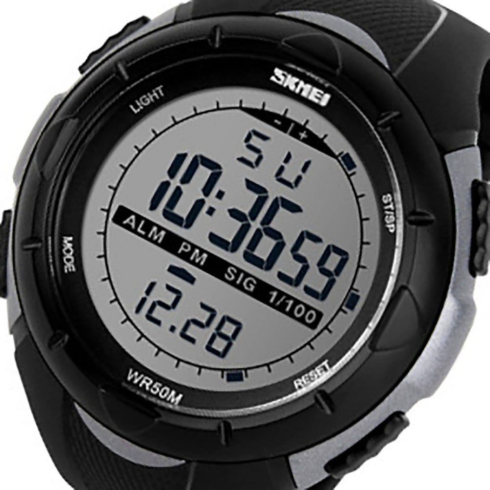 SKMEI 1025 Men Digital Sports Watch Waterproof Titanium Color
