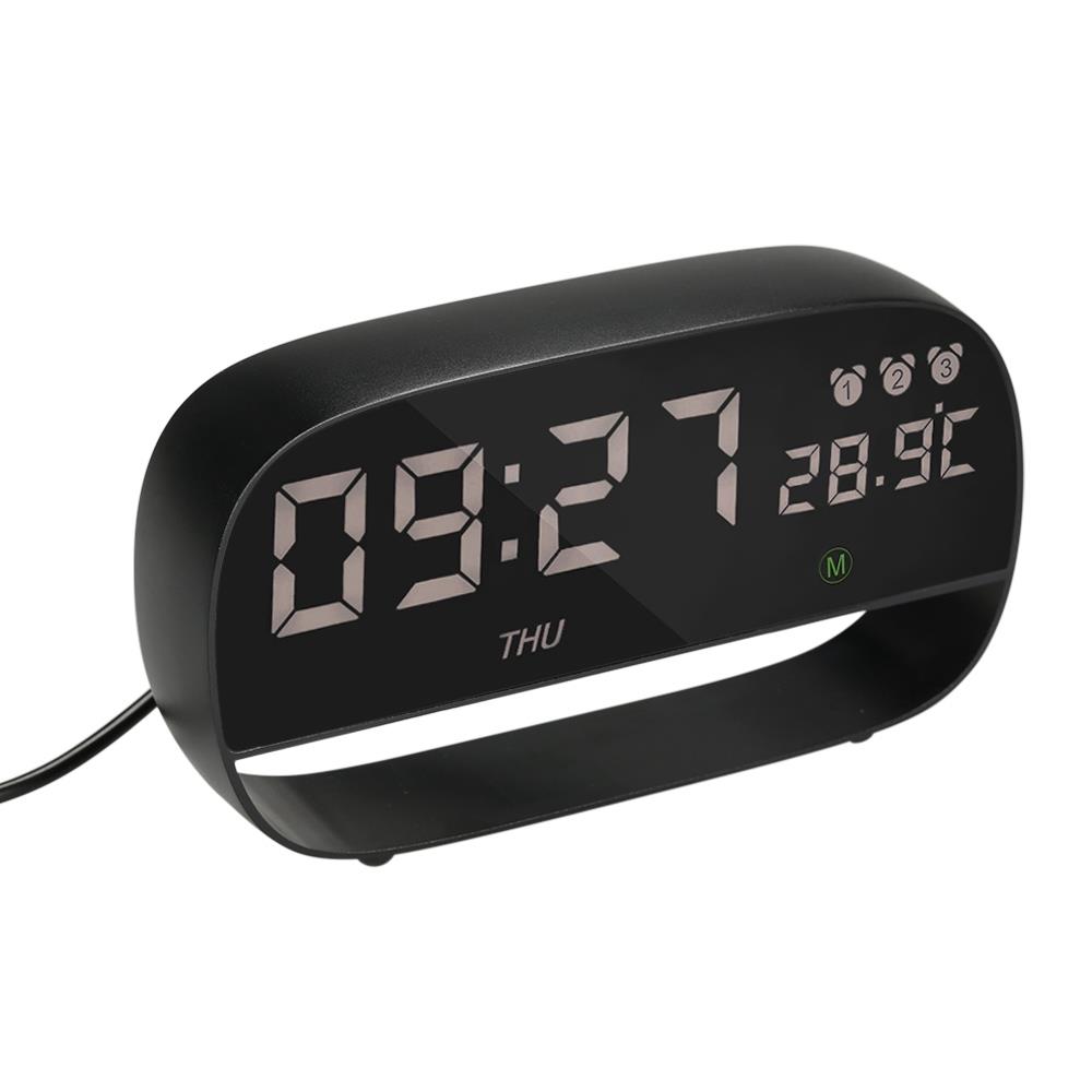 LED Electronic Touch Alarm Clock Black