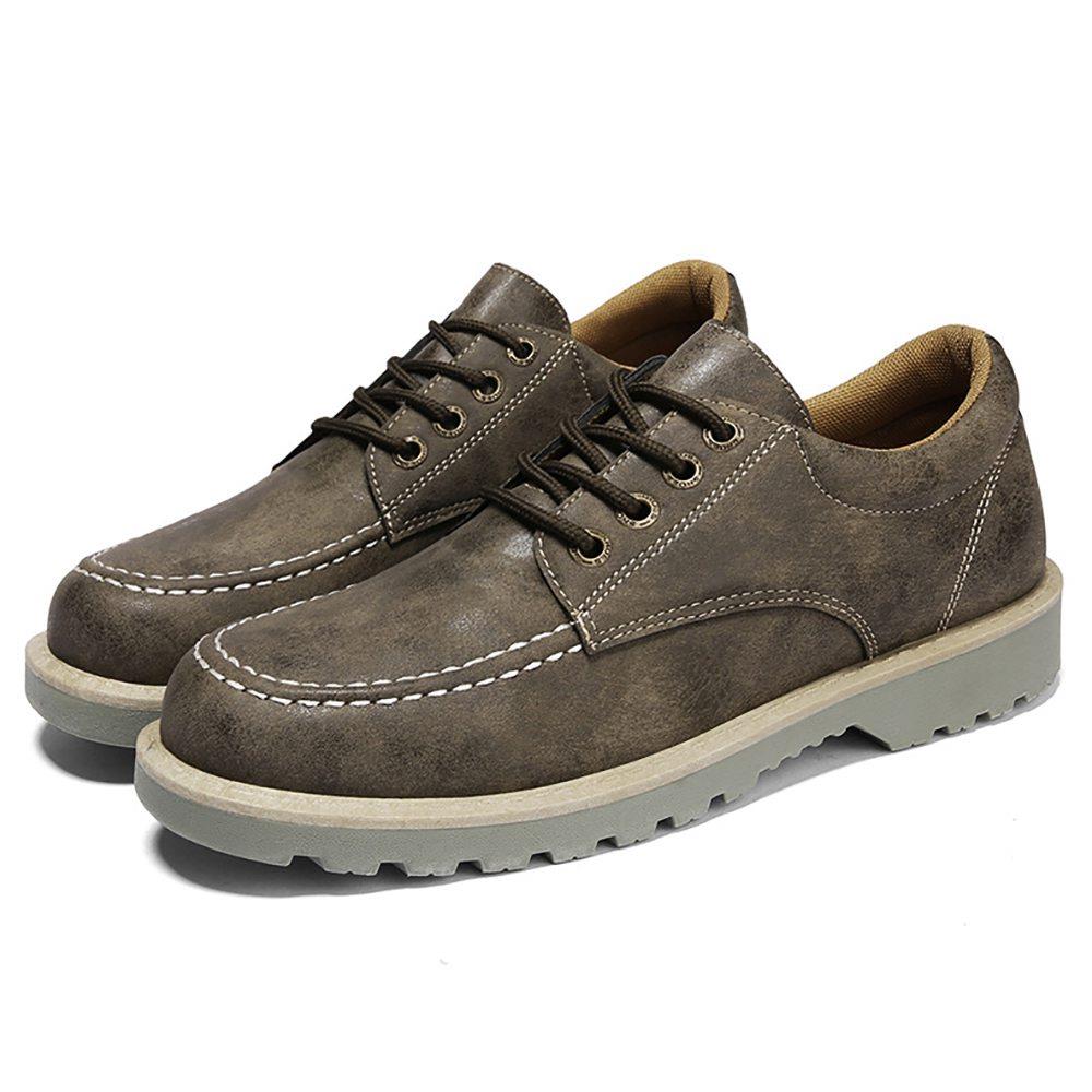 K07 Men's Leather Tooling Shoes EU39 Brown