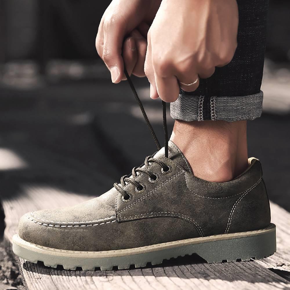 K07 Men's Leather Tooling Shoes EU39 Brown