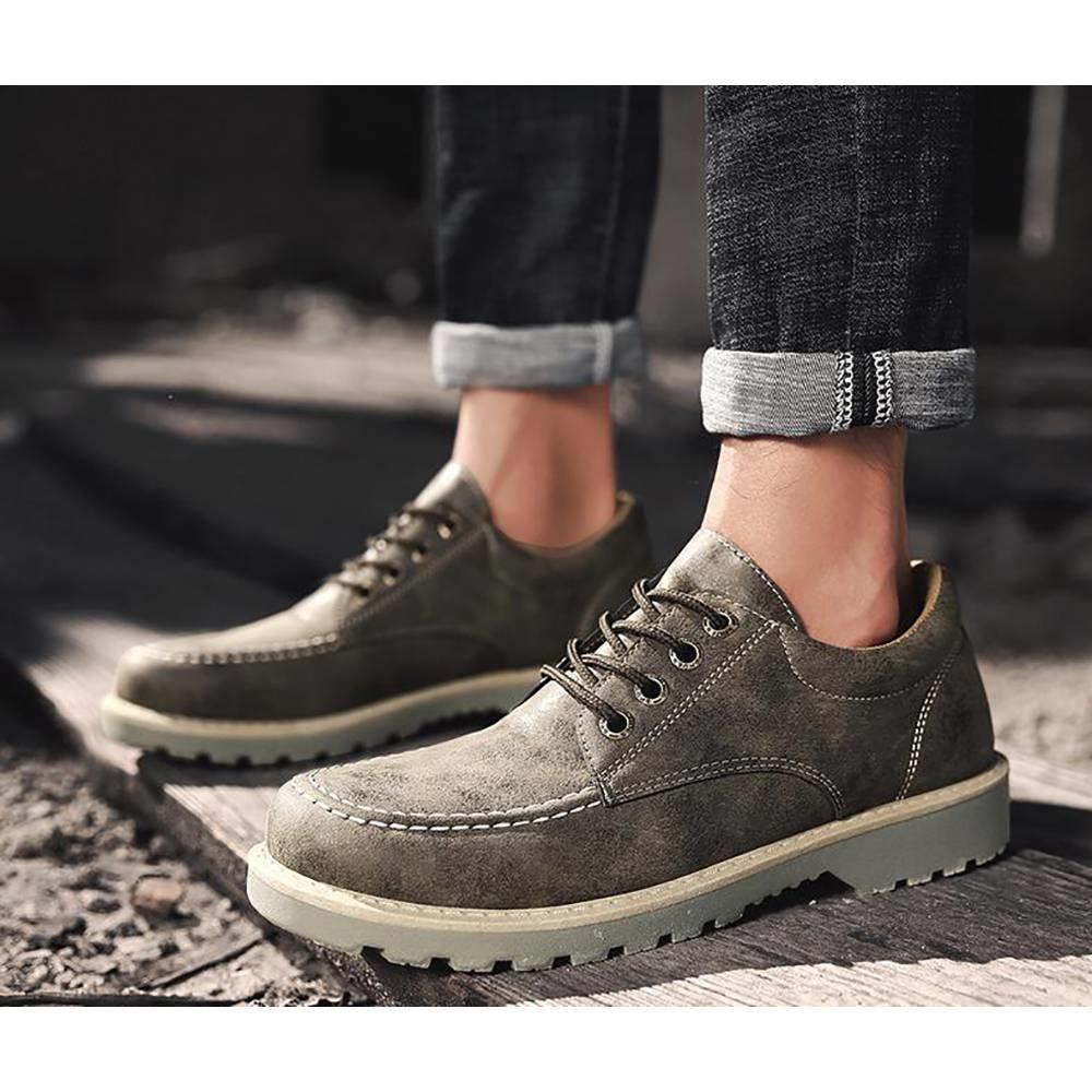 K07 Men's Leather Tooling Shoes EU39 Brown