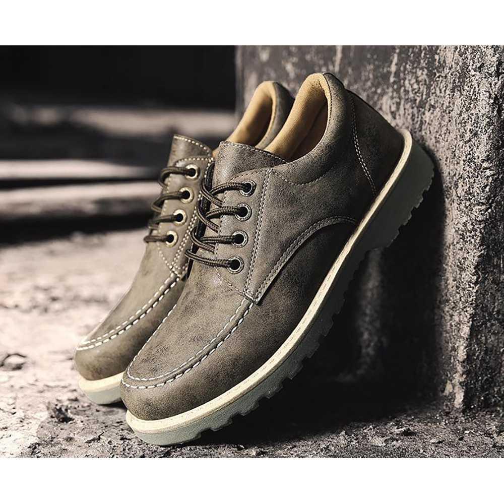 K07 Men's Leather Tooling Shoes EU39 Brown