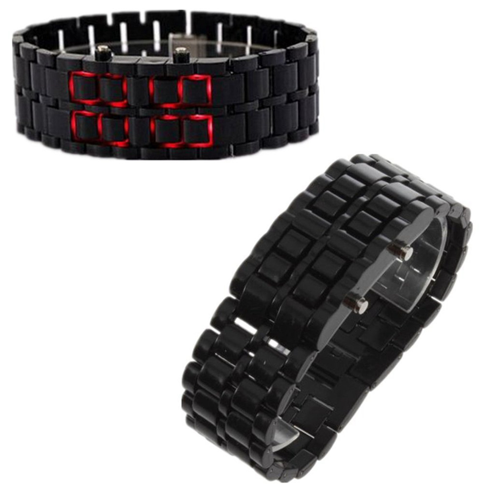 LED Digital Lava Wrist Watch Black