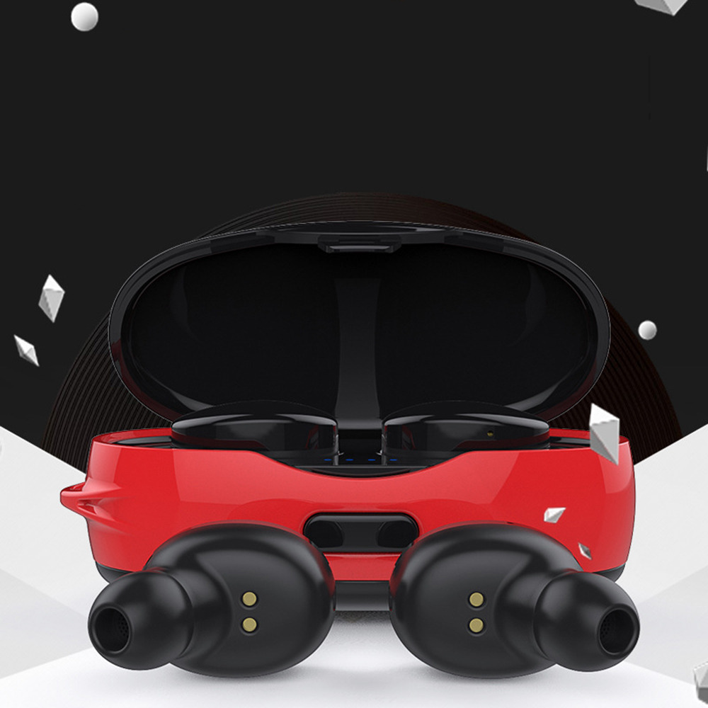 VR SHINECON Bluetooth Portable Earbuds Red