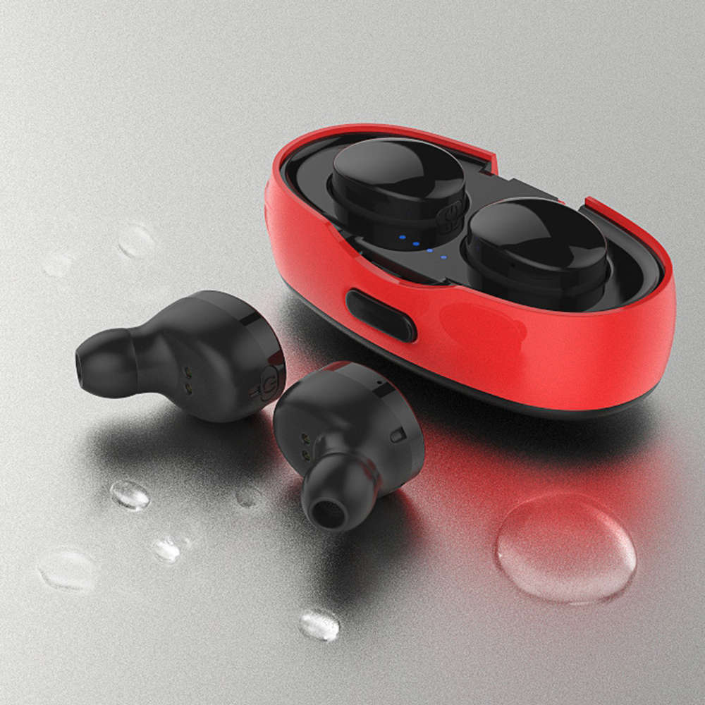 VR SHINECON Bluetooth Portable Earbuds Red