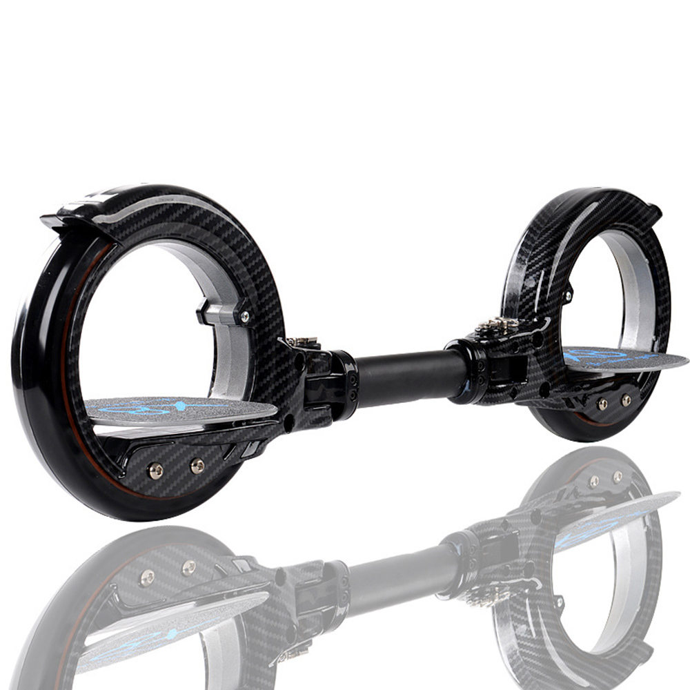 Foldable X8 SkateCycle Freerider Two-wheel Skateboard Black Texture