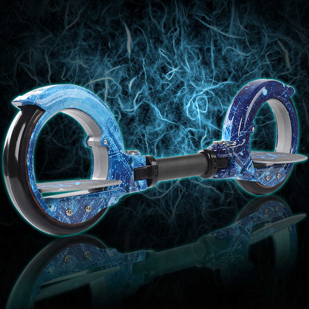 Foldable X8 SkateCycle Freerider Two-wheel Skateboard Star Pattern