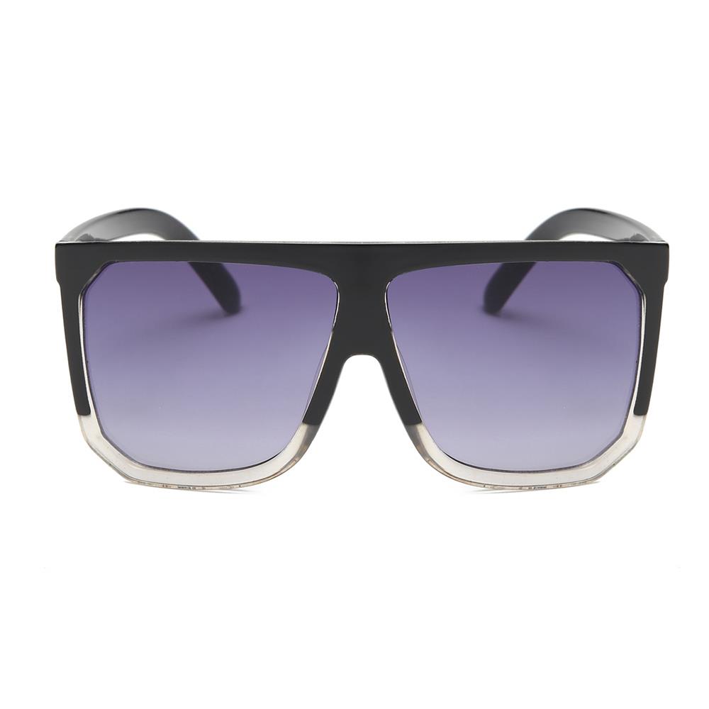 S17027 Unisex Retro Gradient Color Sunglasses Black Transparent