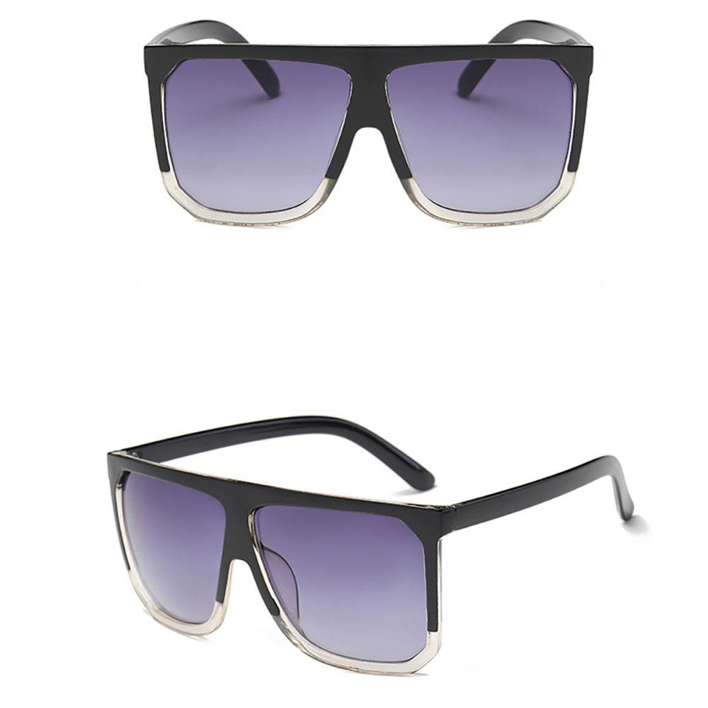 S17027 Unisex Retro Gradient Color Sunglasses Black Transparent
