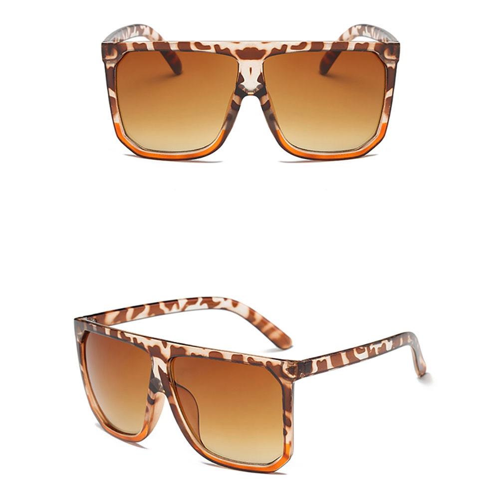S17027 Unisex Retro Gradient Color Sunglasses Leopard Print