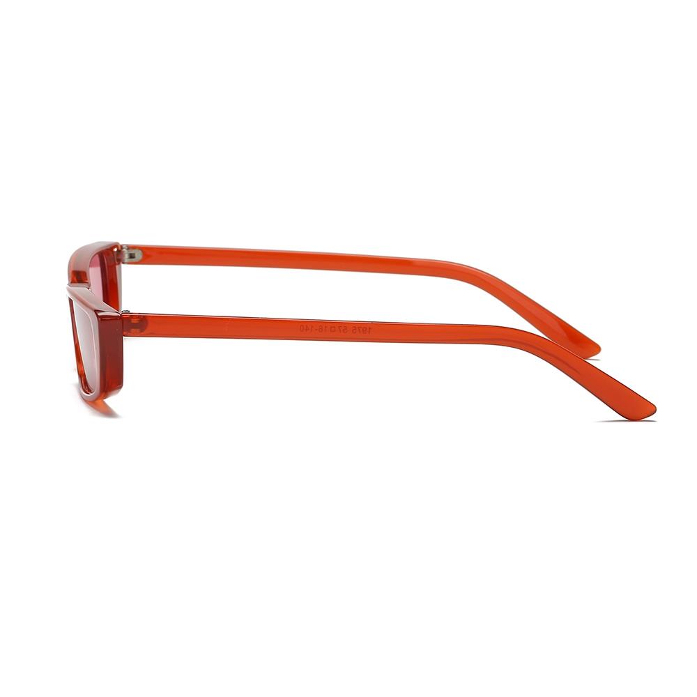 S17072 Women Vintage Sunglasses Rectangle Narrow Lens Red
