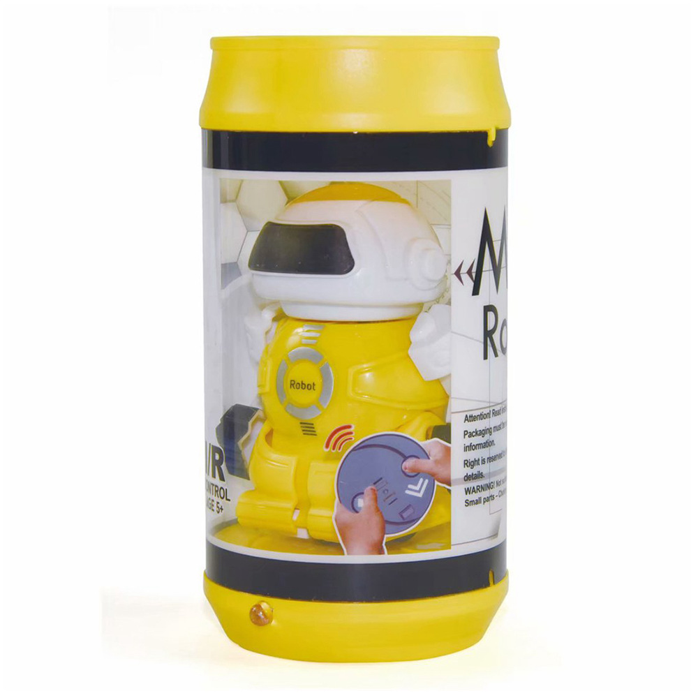 Coke Can Mini 2CH Infrared Remote Control RC Robot Yellow