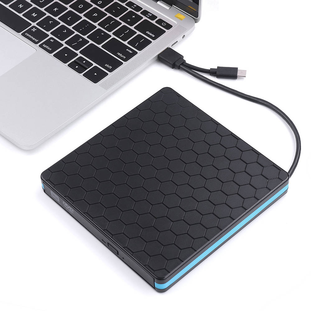 GQ06 Type-C USB3.0 Mobile External Optical Drive DVD Burner Black