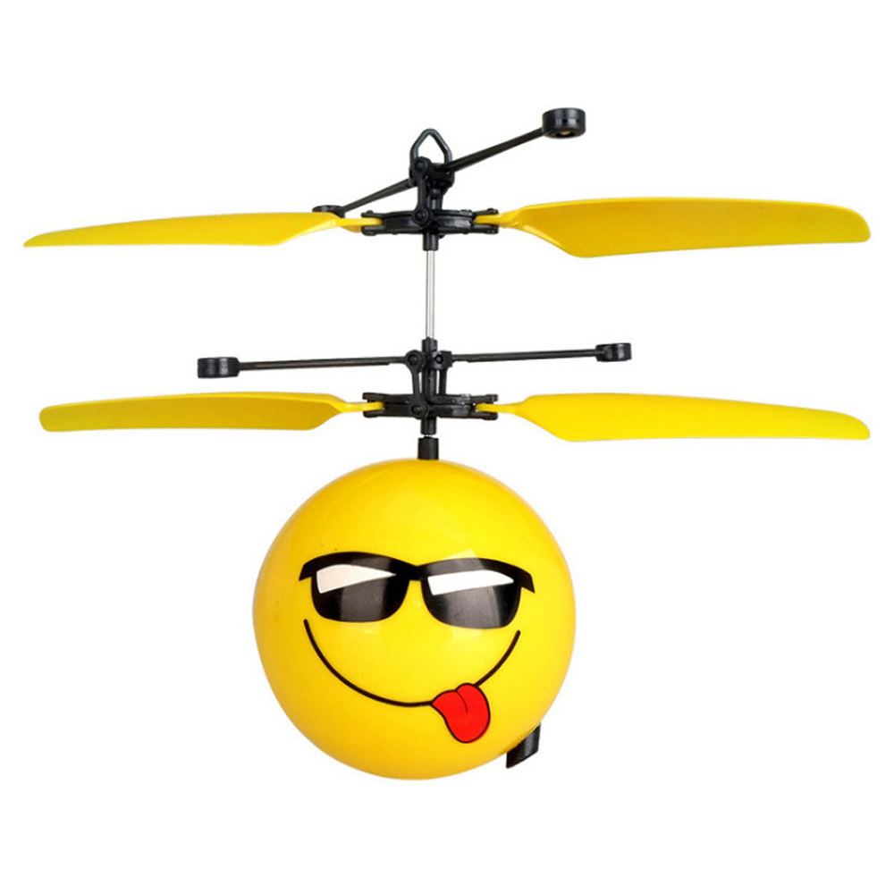 Smiley Face Flying Ball Infrared Induction Mini Aircraft Helicopter