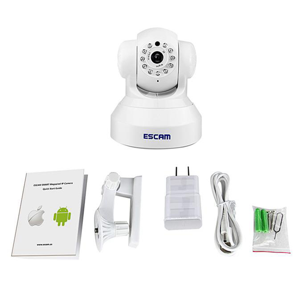ESCAM QF001 WiFi 720P Smart Security Camera White