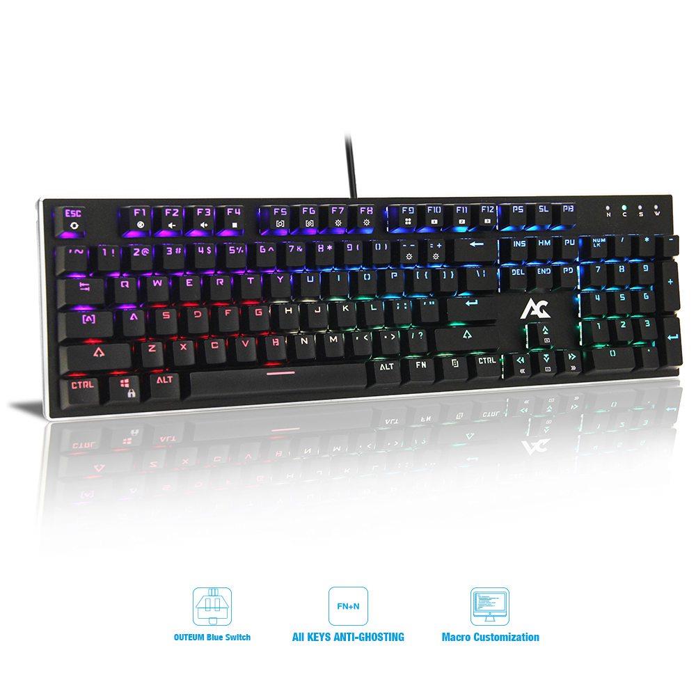 ACGAM AG-109R Mechanical Gaming Keyboard US 104 Keys Backlight - Black