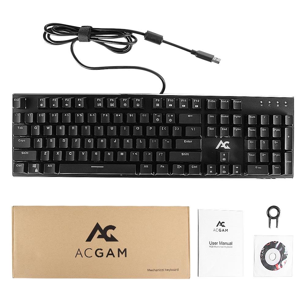 ACGAM AG-109R Mechanical Gaming Keyboard US 104 Keys Backlight - Black