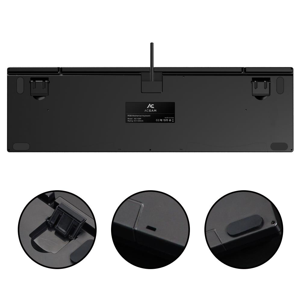 ACGAM AG-109R Mechanical Gaming Keyboard US 104 Keys Backlight - Black