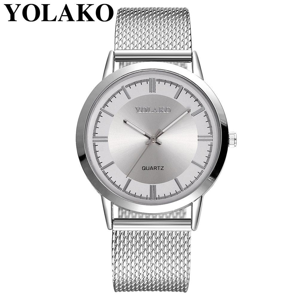 YOLAKO Women Quartz Watch Plastic Strap Silver