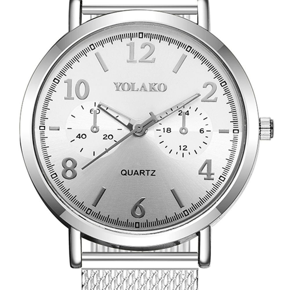 YOLAKO YK116 Casual Quartz Watch Silver White