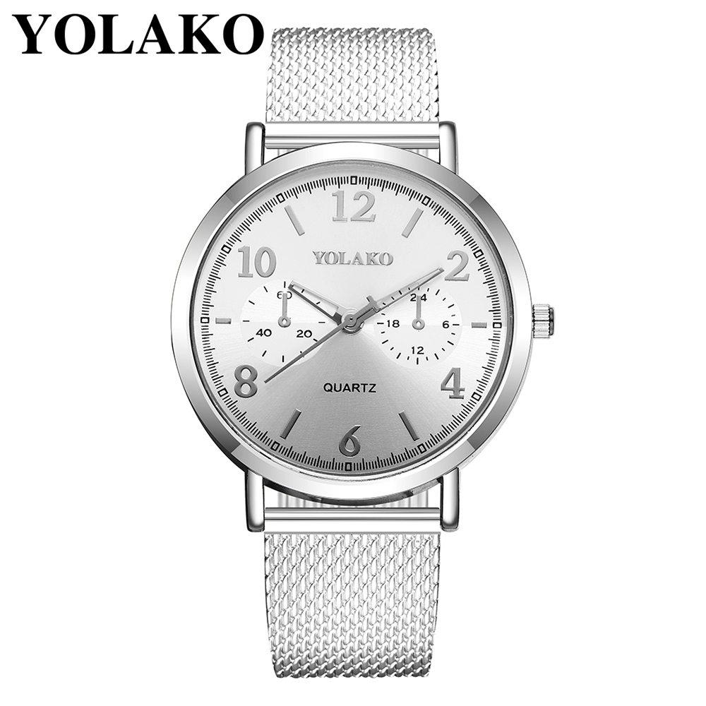 YOLAKO YK116 Casual Quartz Watch Silver White