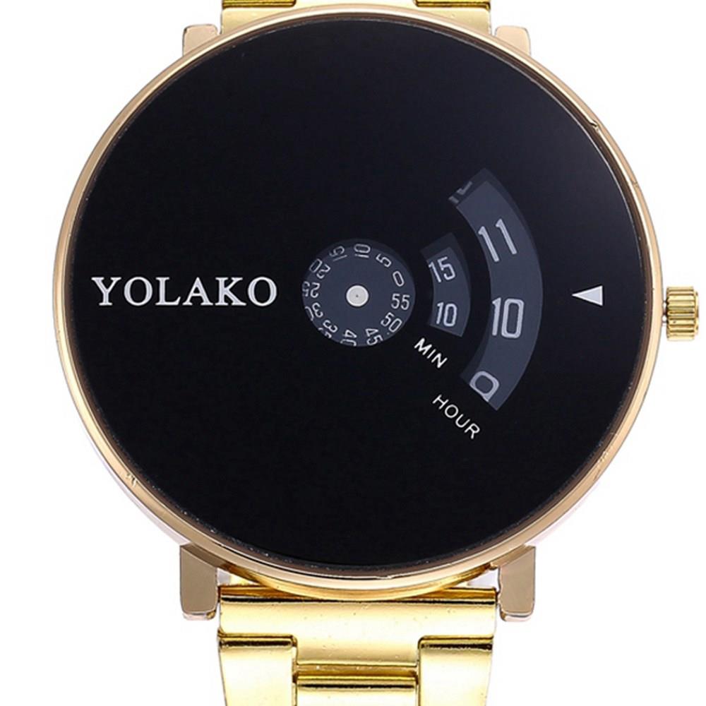 YOLAKO YK29 Men Casual Quartz Watch Gold Black