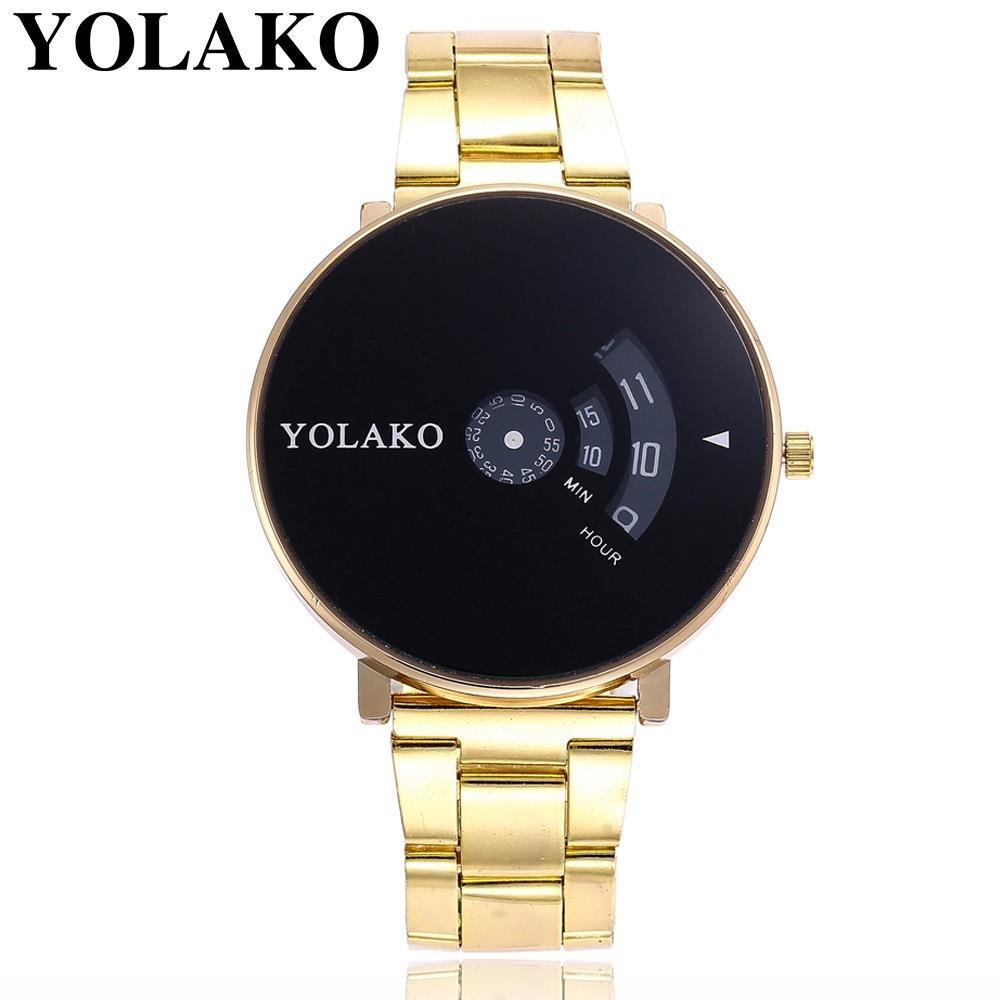 YOLAKO YK29 Men Casual Quartz Watch Gold Black
