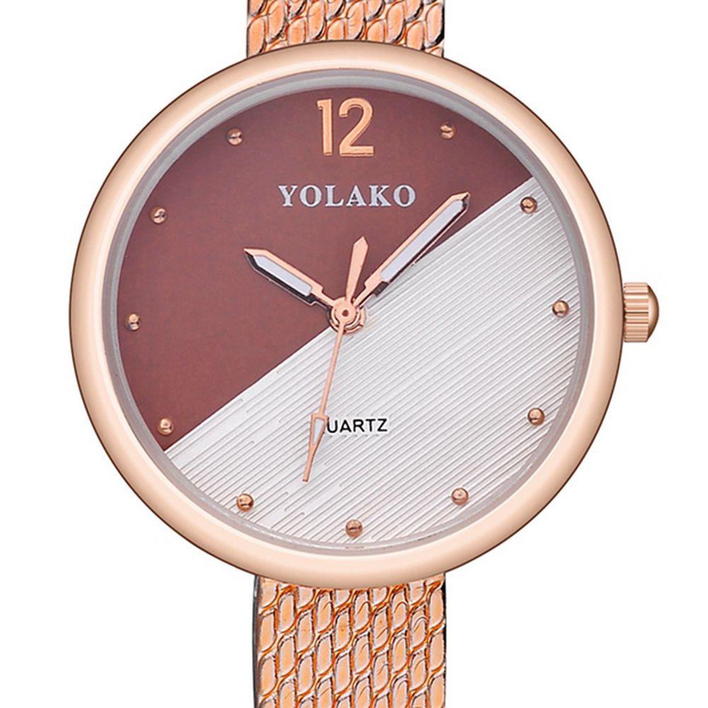 YOLAKO YK61 Women Mesh Belt Quartz Watch Brown