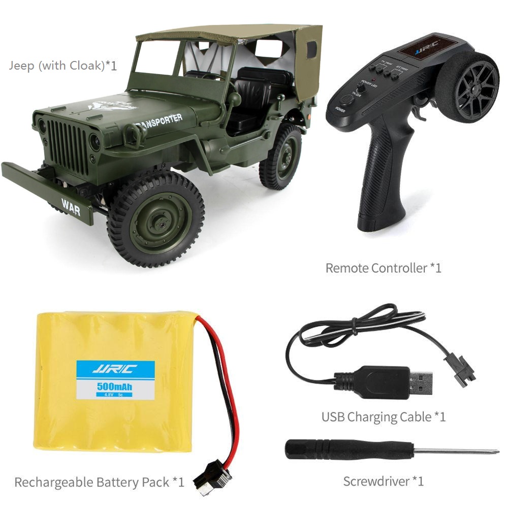 JJRC Q65 Transporter-6 2.4G 1:10 RC Car with Car Cloak RTR Army Green