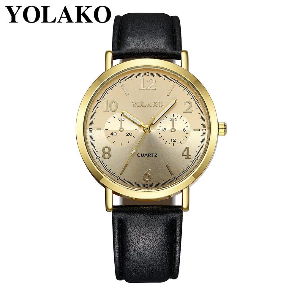 YOLAKO YK117 Casual Quartz Watch Gold Black