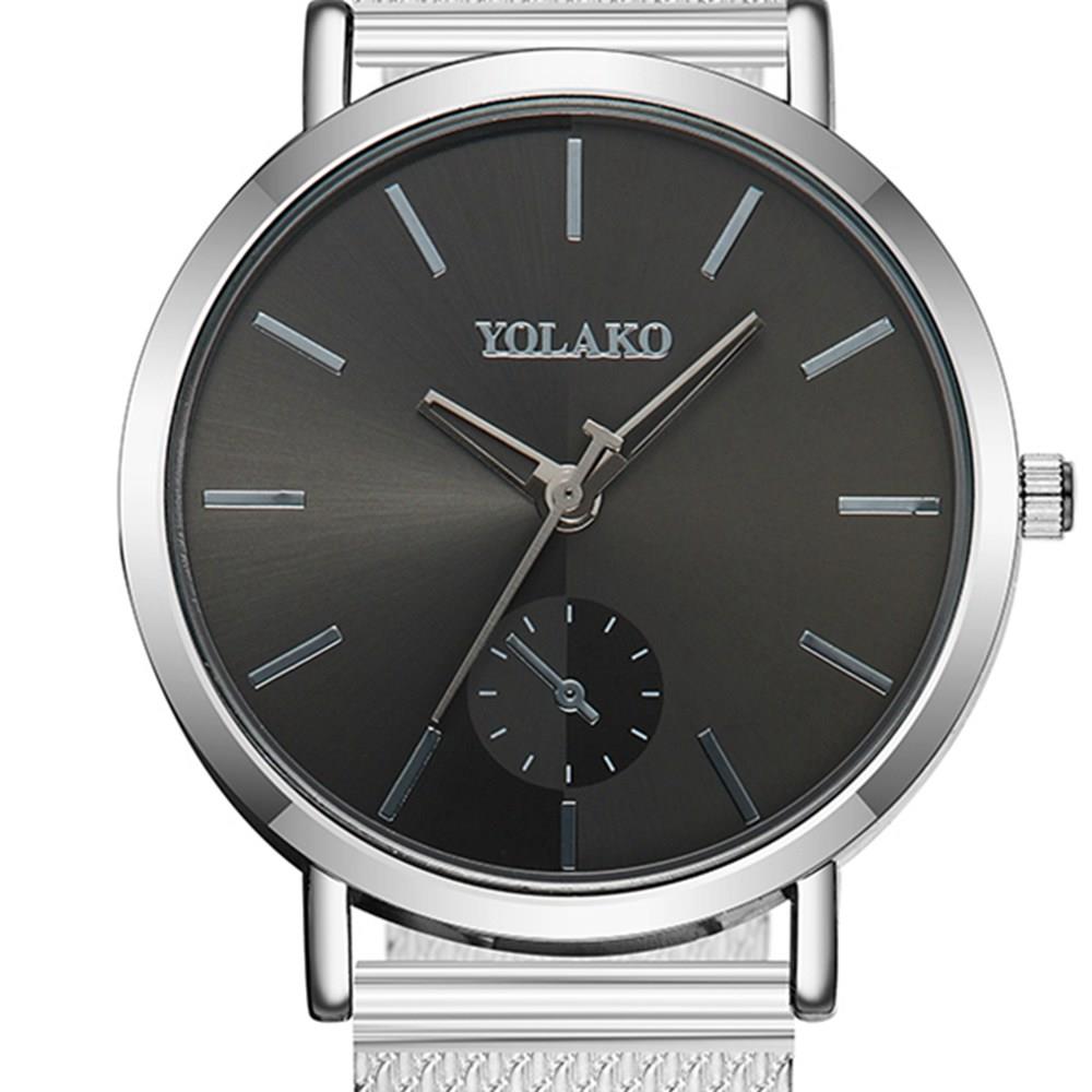 YOLAKO YK119 Casual Quartz Watch Silver Black