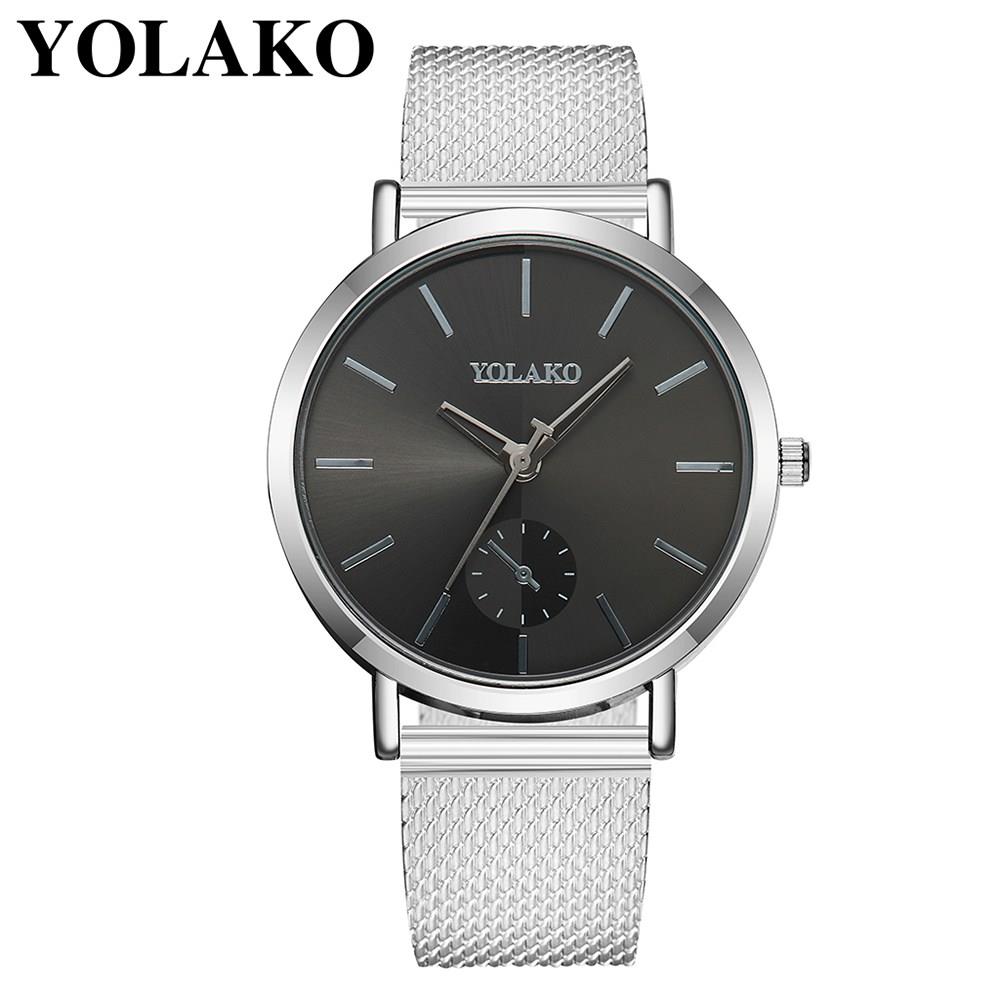 YOLAKO YK119 Casual Quartz Watch Silver Black