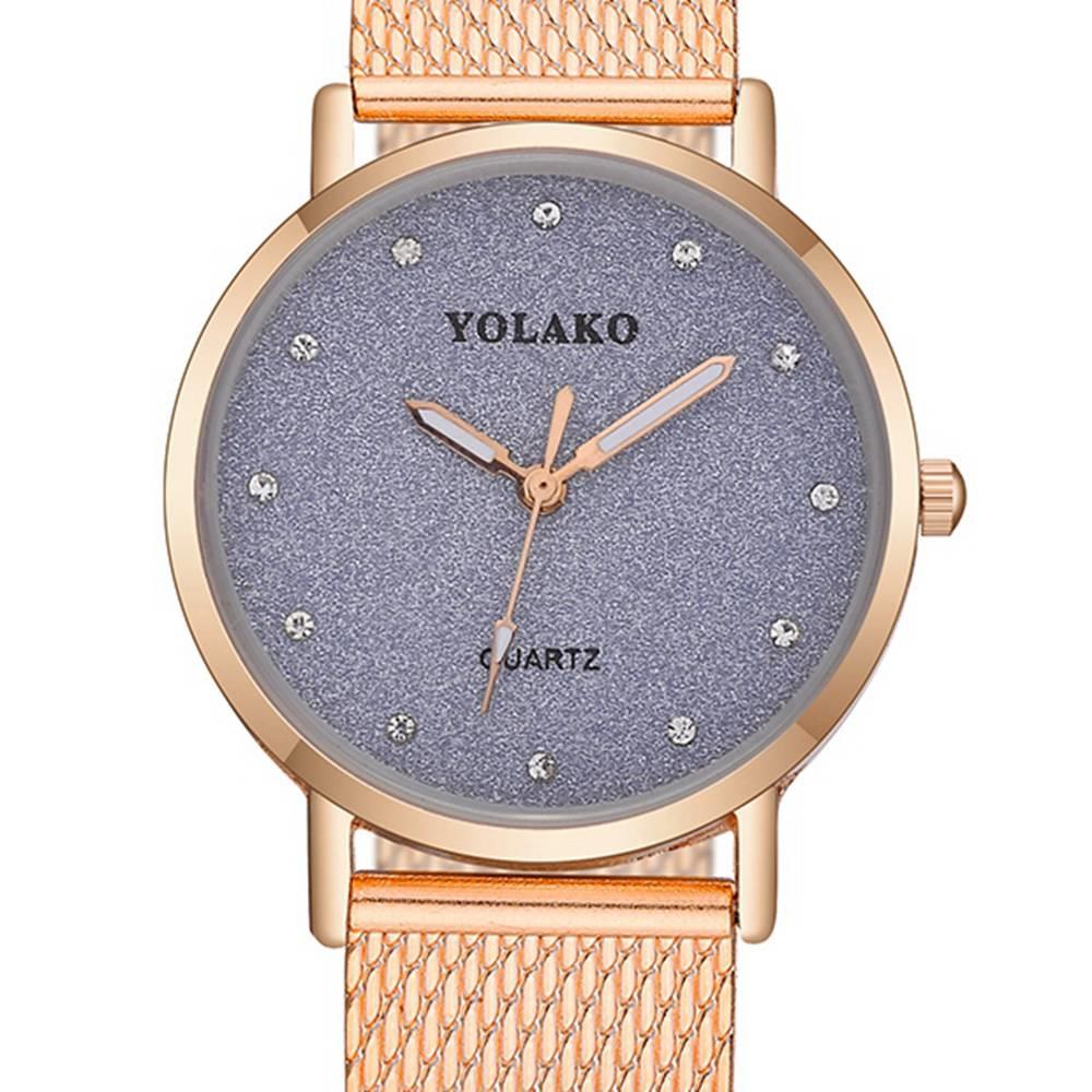 YOLAKO YK33 Women Quartz Watch Rose Gold light Blue