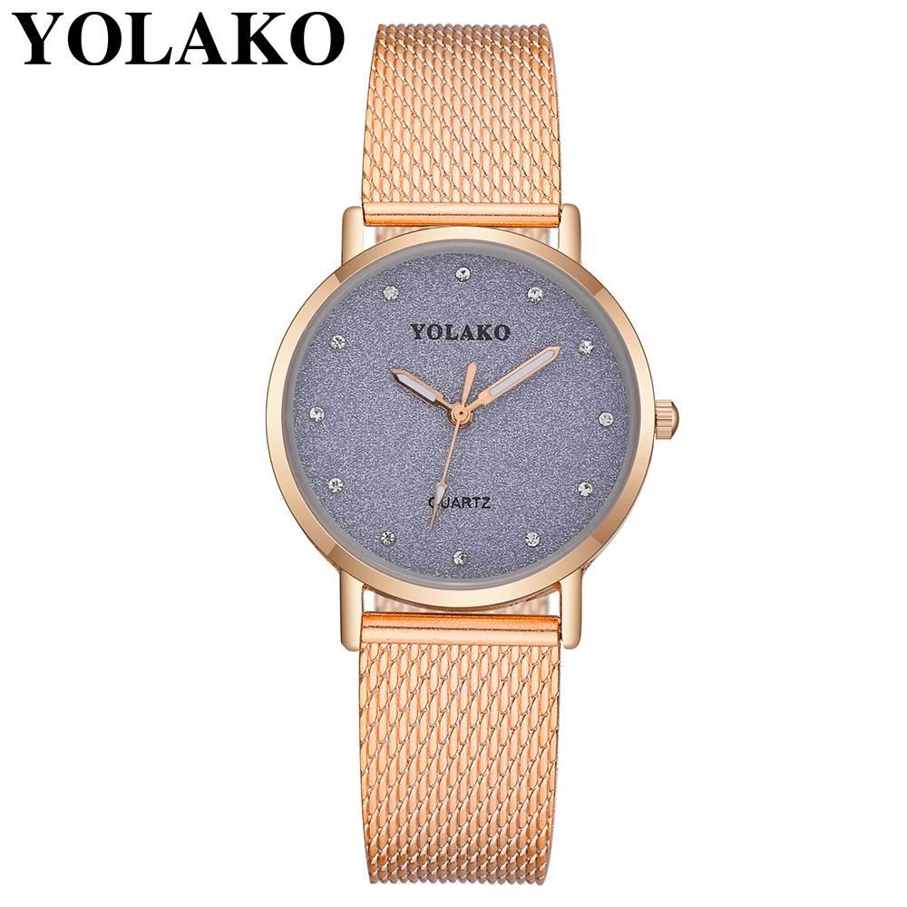 YOLAKO YK33 Women Quartz Watch Rose Gold light Blue