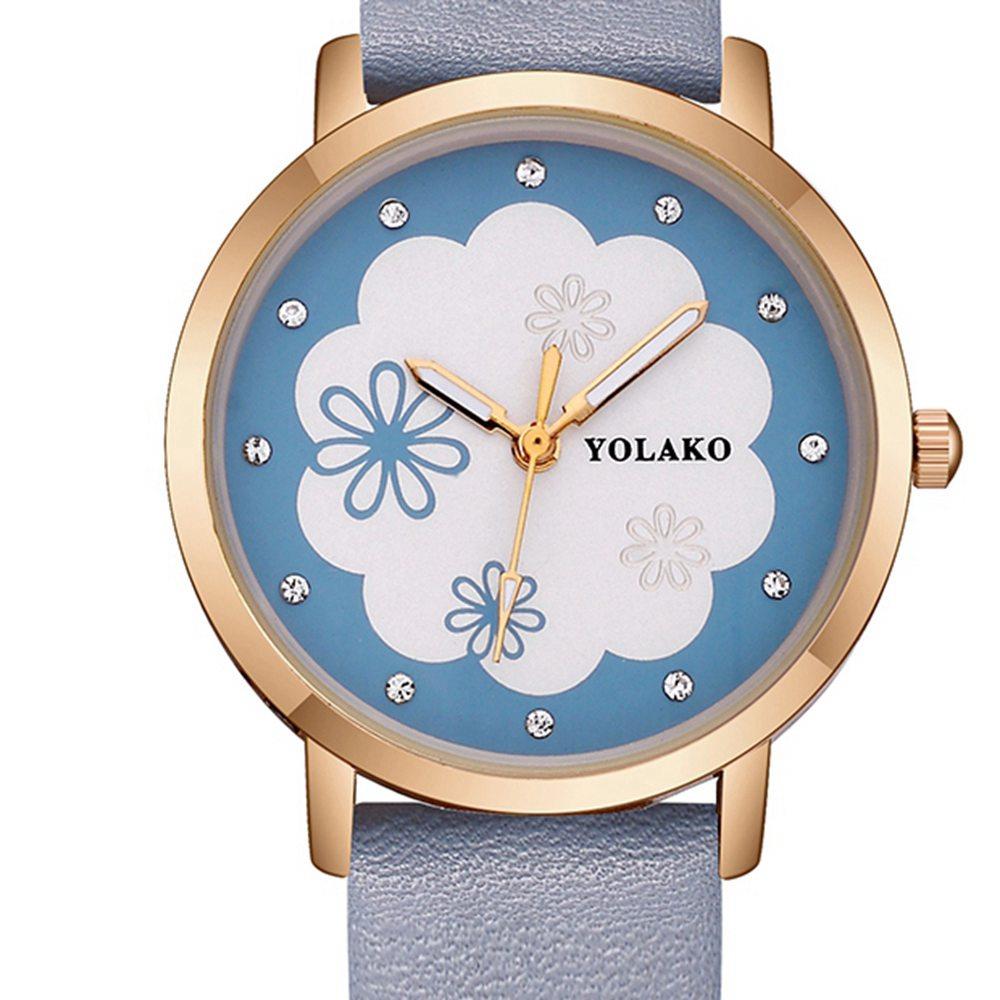 YOLAKO YK37 Women Quartz Watch Light Blue