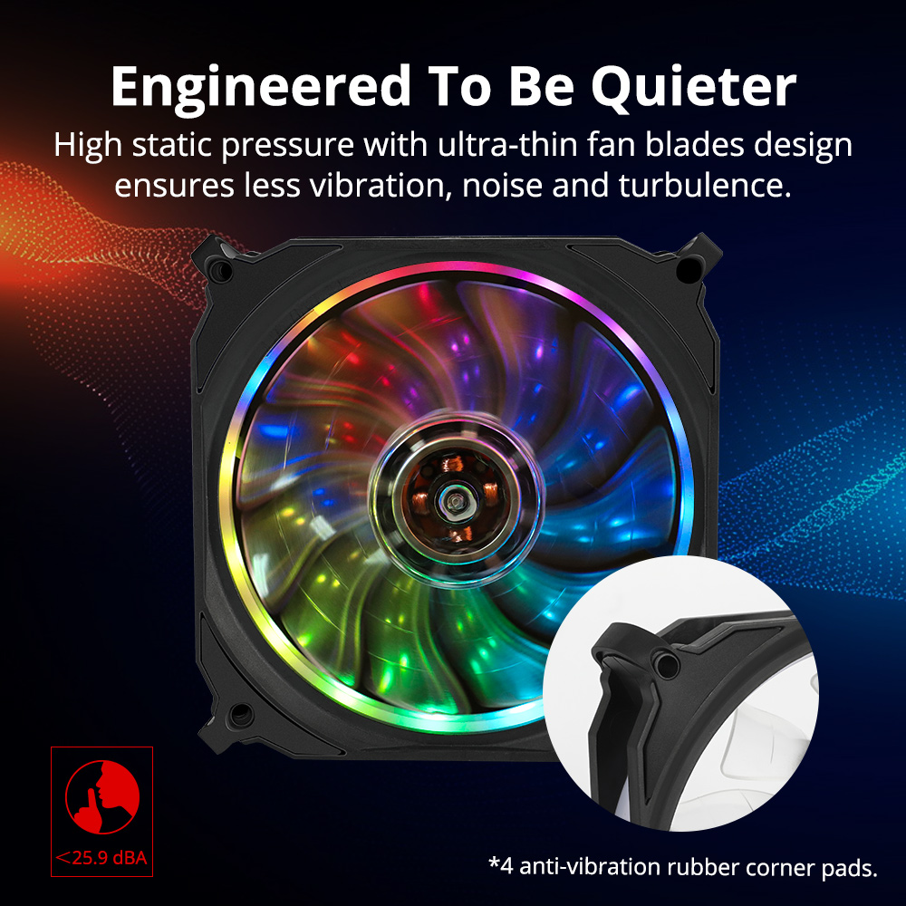 Tronsmart TF12 RGB 120mm PWM Cooling Fan with Controller