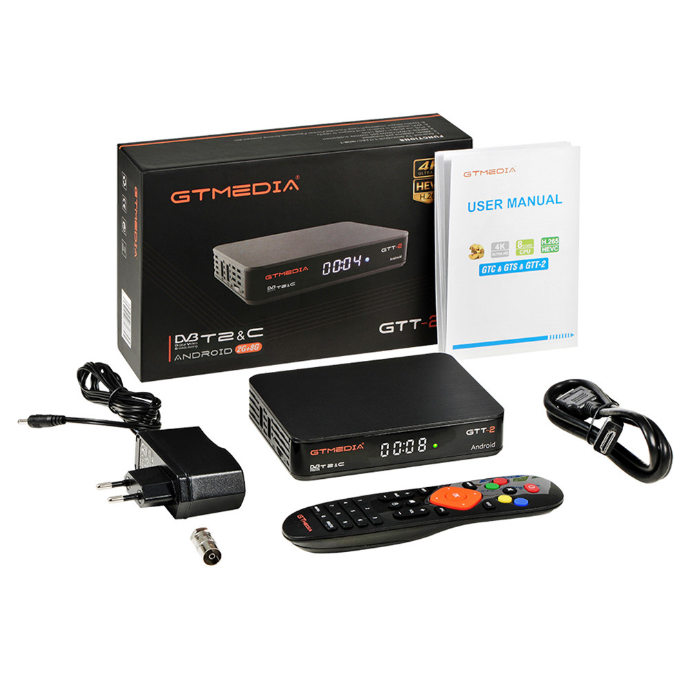 GTMEDIA GTT2 DVB-T/T2/Cable(J83.A/B/C)/ISDBT S905D TV Box