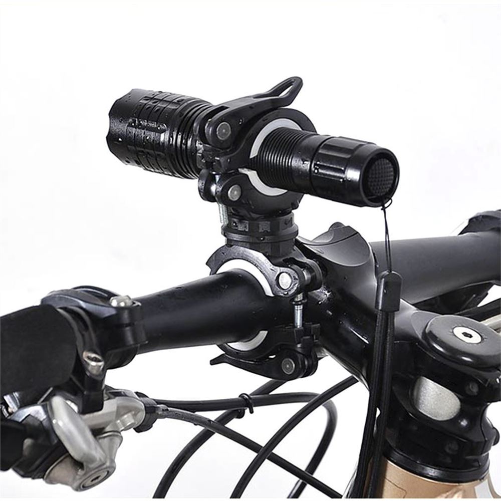 Universal Bike Flashlight Mount Holder Black White