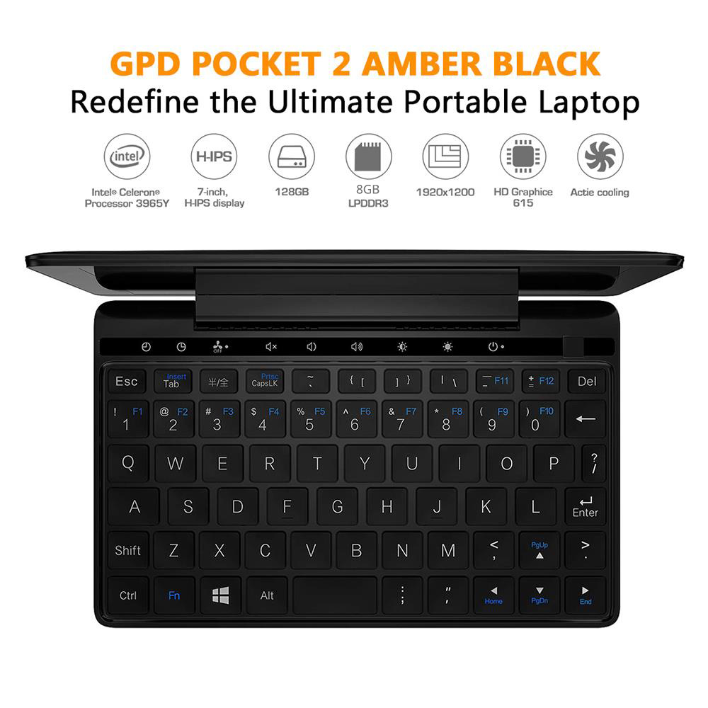 GPD Pocket 2 Gamepad Tablet PC 8GB 128GB Black