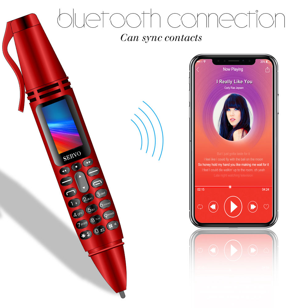 SERVO K07 0.96 Inch Mini Card Phone Red